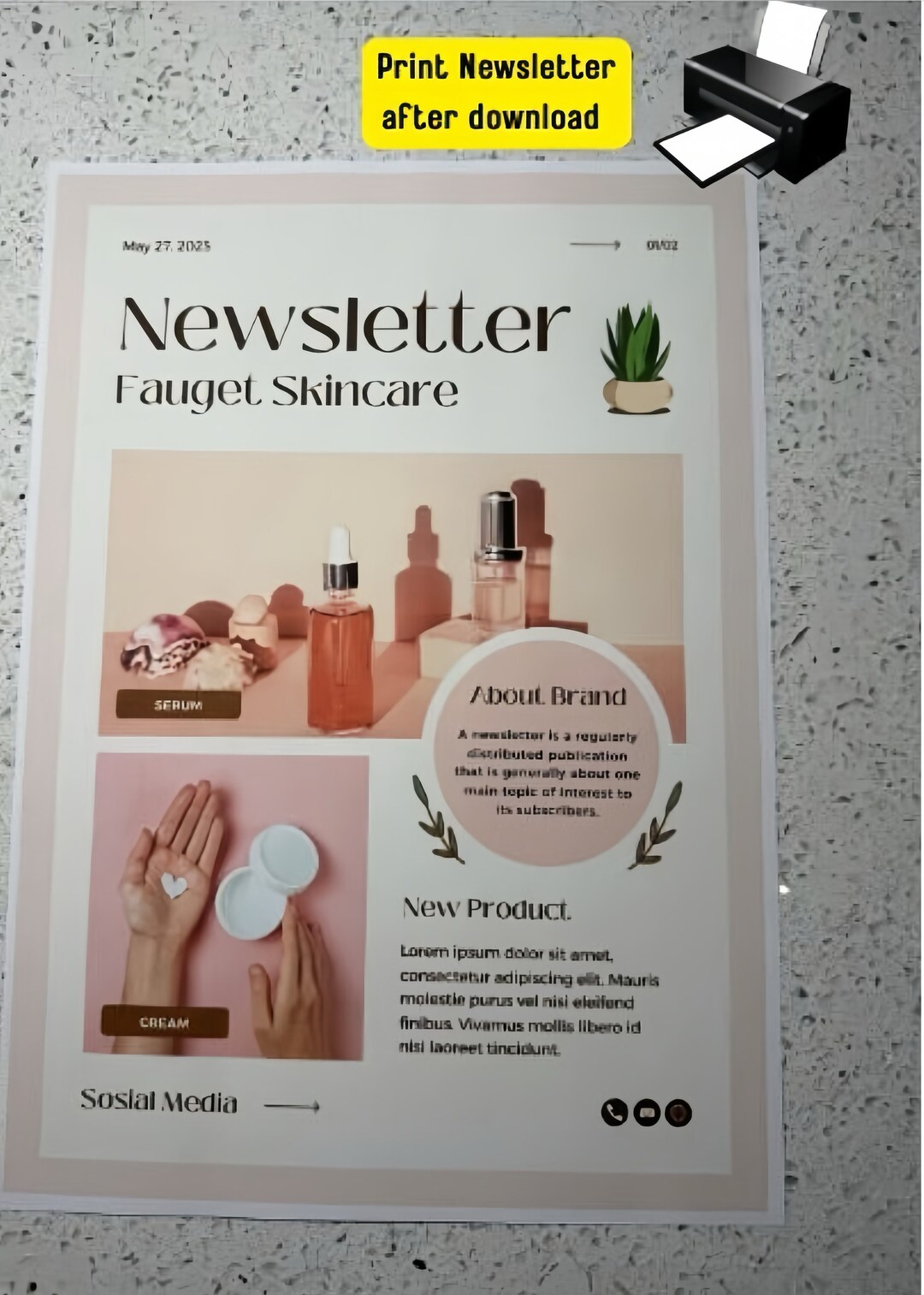 Modern Newsletter Design Template, Stylish & Editable, Great for Small ...