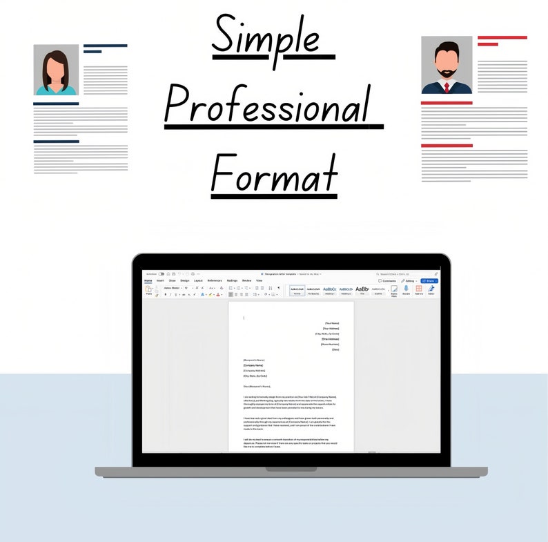 Resignation Letter Template Professional And Easy To Use Editable And