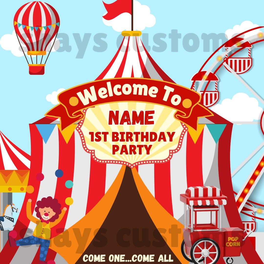 Circus Backdrop Template - Etsy