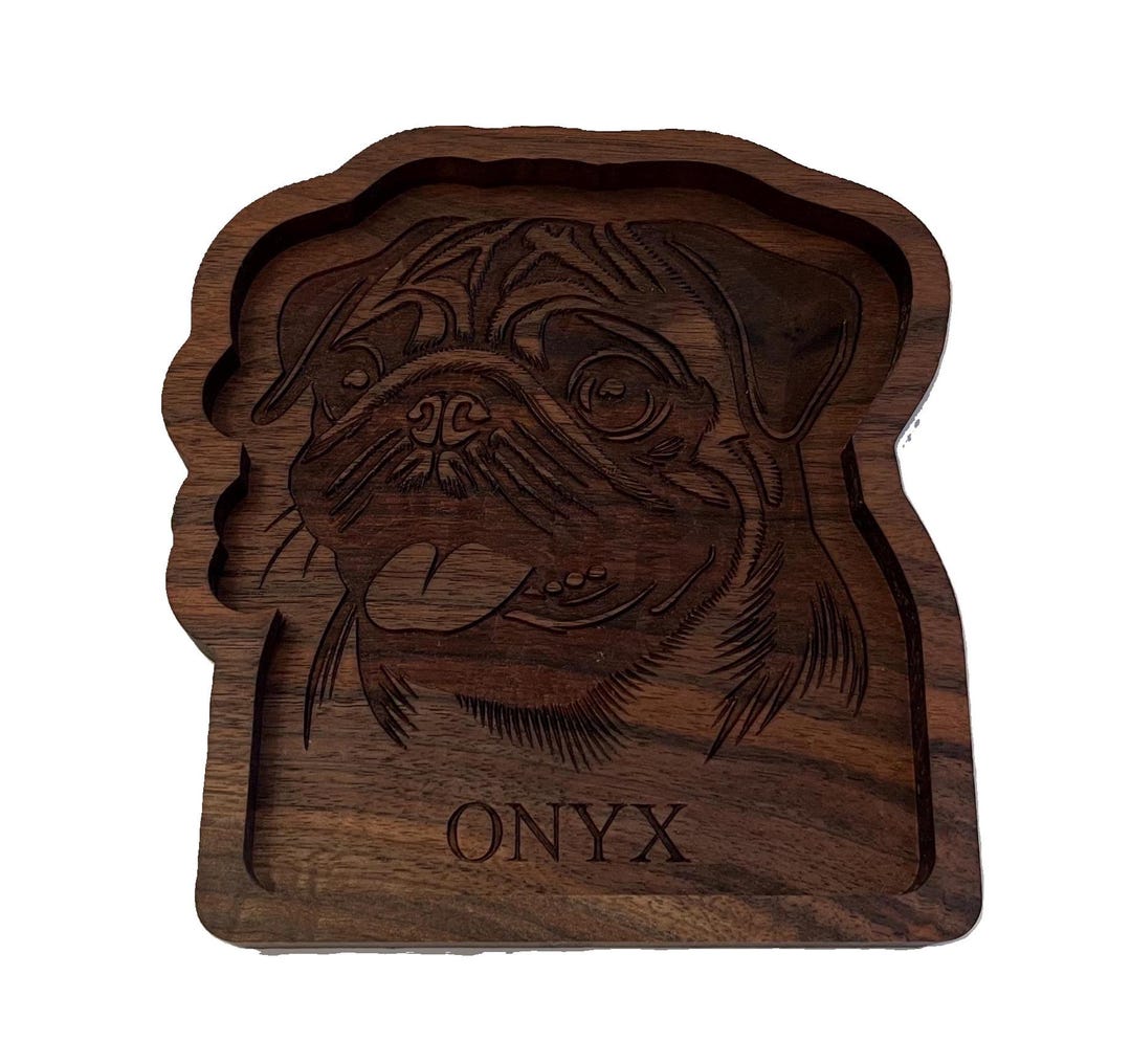 Custom Engraved Wood Pug Valet Tray: Dog Lover Gift - Etsy