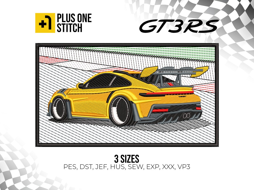 Race Car, Porsche, 911, GT3, RS, Embroidery Art Design, Machine ...