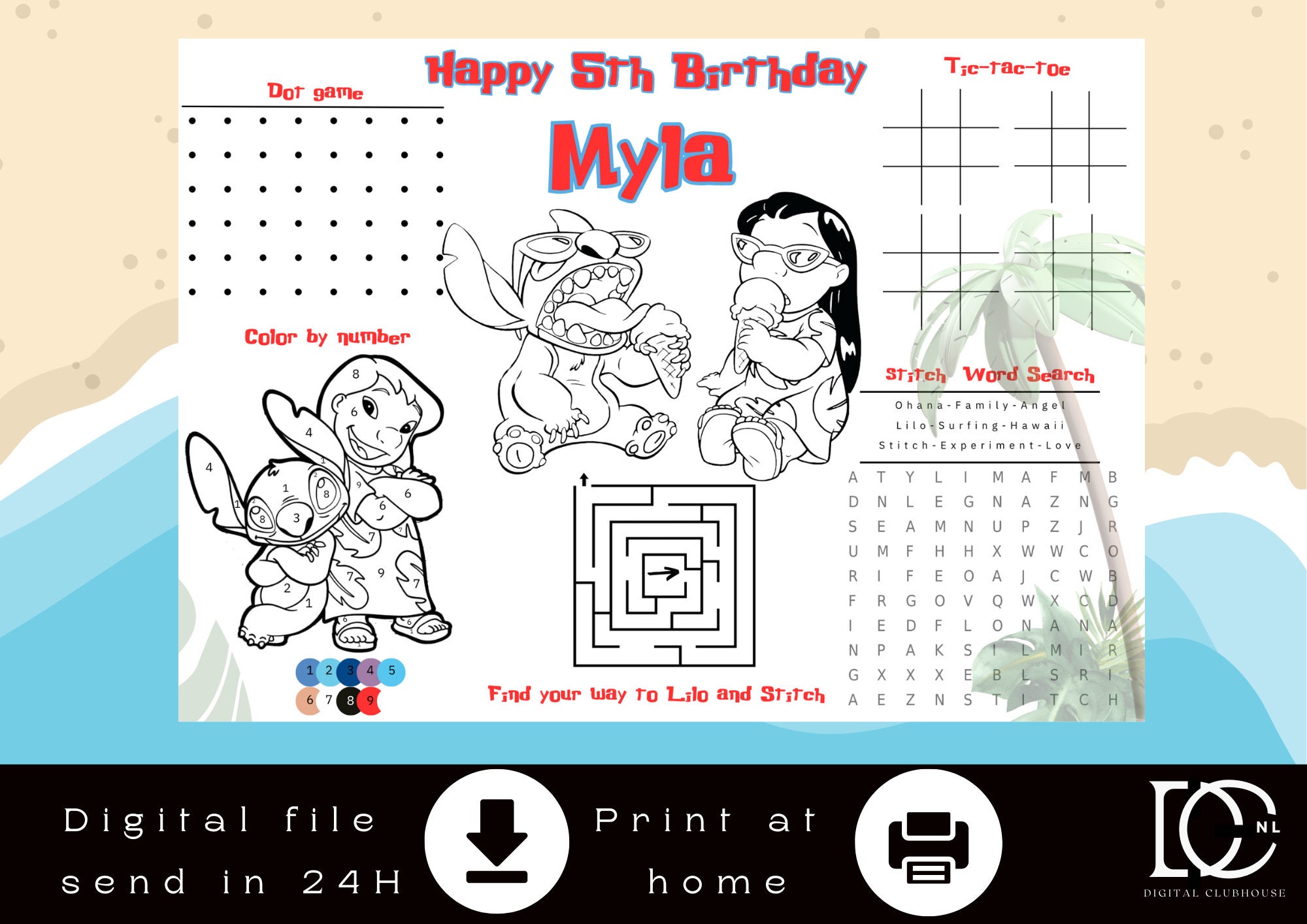 Activity Sheet Lilo & Stich - Etsy