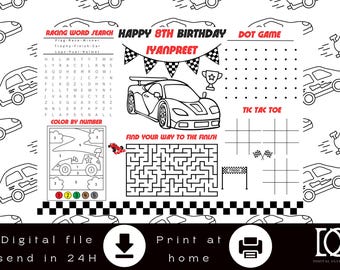 Car Racing Trivia, Motorsports Activity, Race Car Birthday, Boys, Teens ...