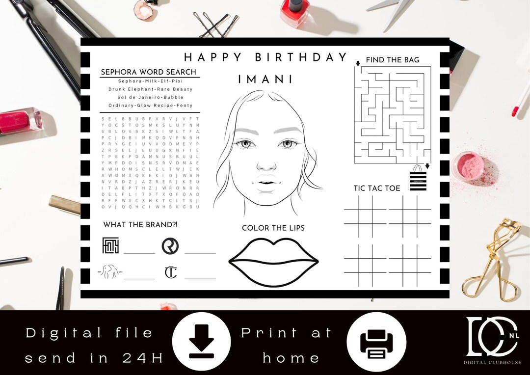 Activity Sheet Sephora - Etsy