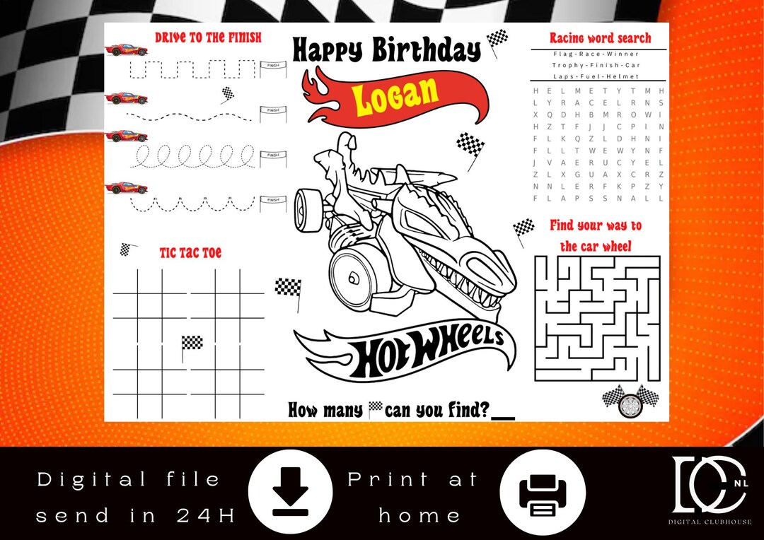 Activity Sheet Hot Wheels - Etsy