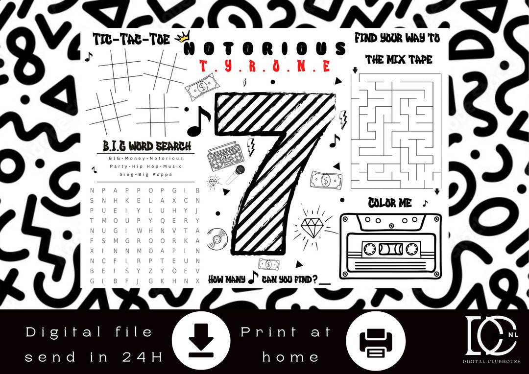 Activity Sheet Notorious BIG - Etsy