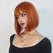Orange Bob Wig, Short Bangs, Cosplay Party Wig - Etsy