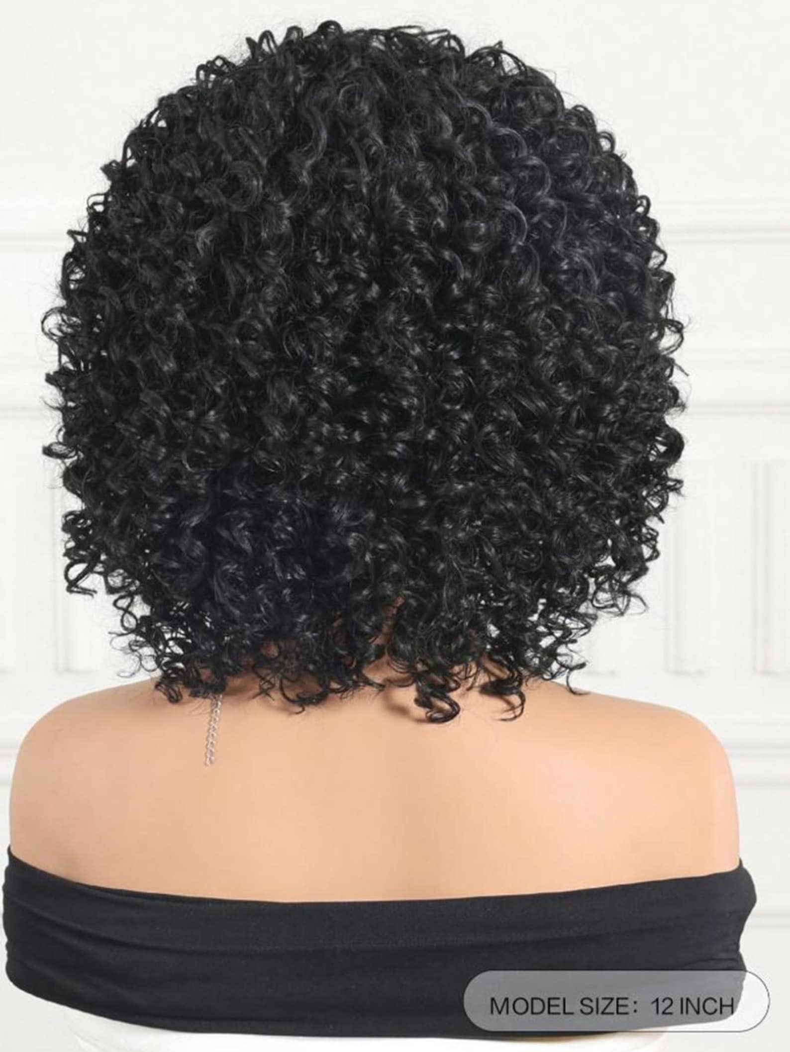 Fluffy Short Black Curly Wig: Heat-resistant Synthetic Bangs Wig - Etsy