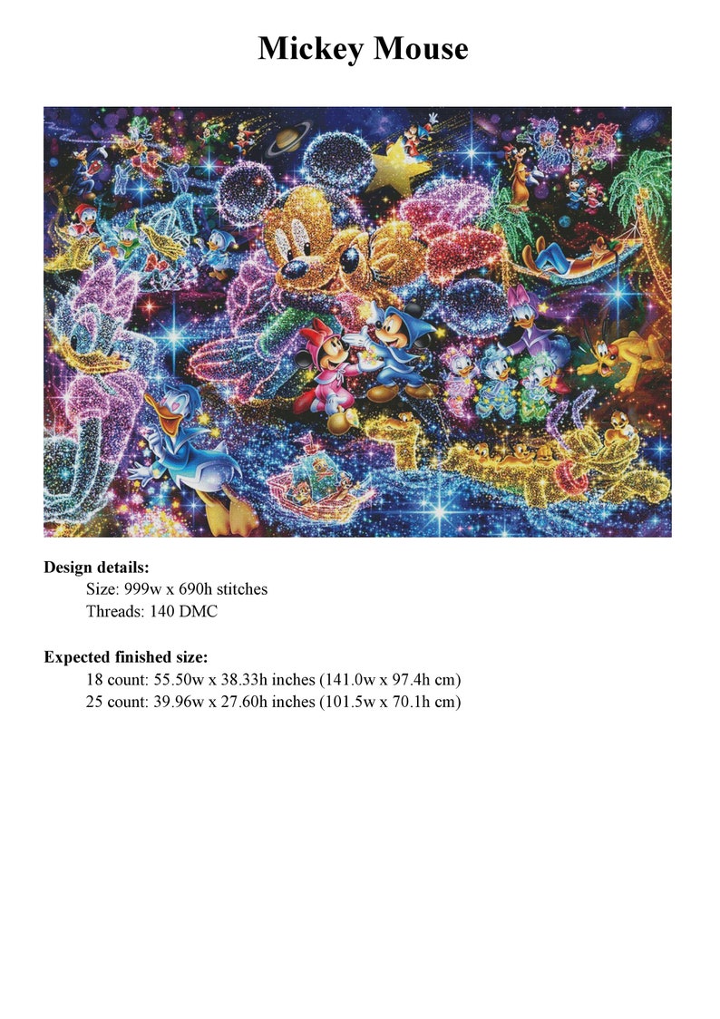 Cartoon Characters Cross Stitch Pattern / Large Cartoon PDF Cross ...