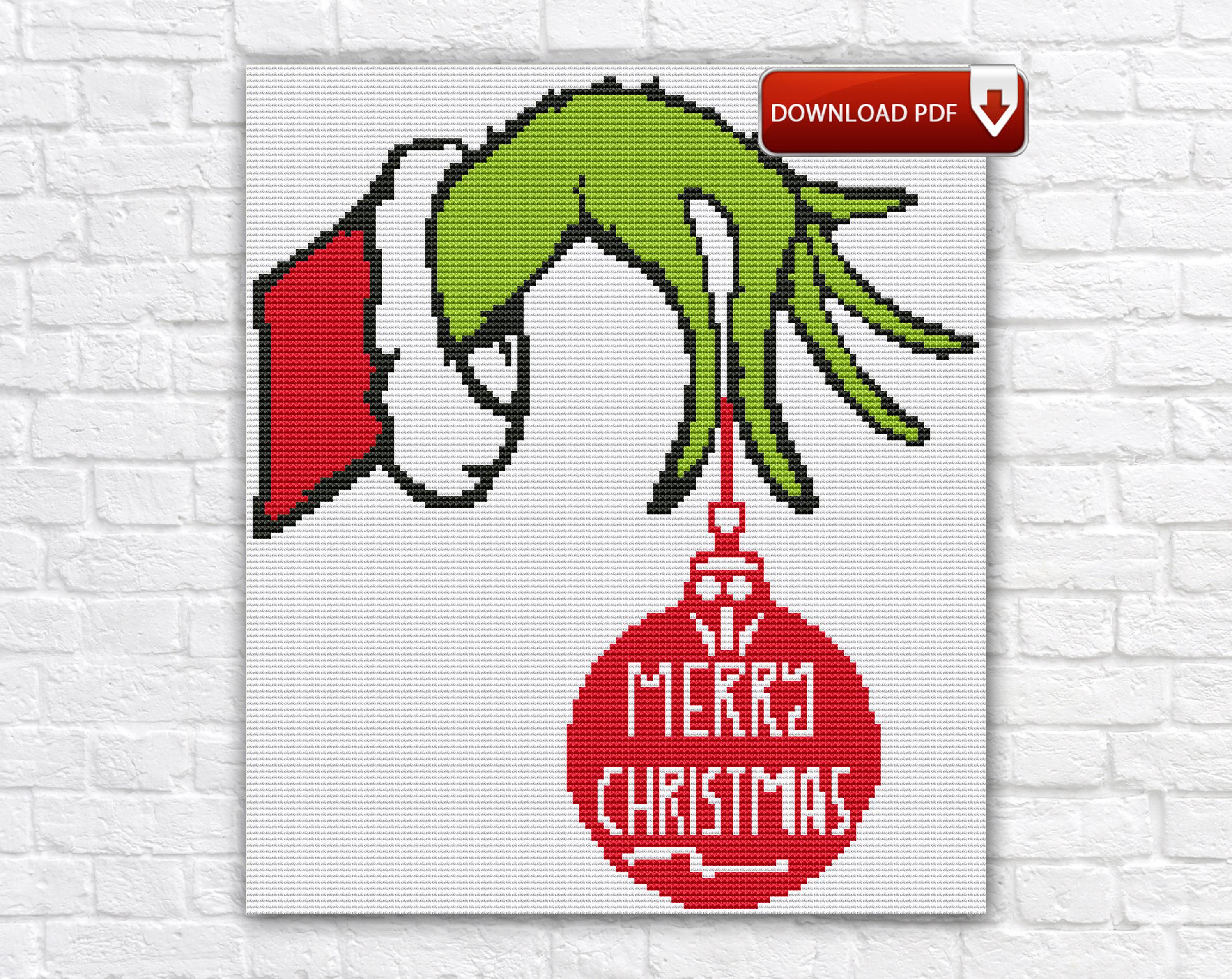 Grinch Cross Stitch Pattern / Christmas Grinch Cross Stitch Pattern ...
