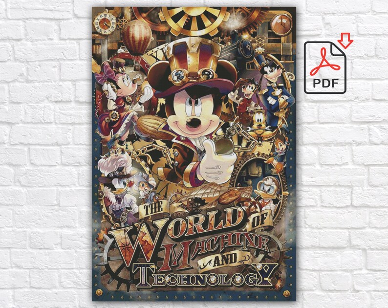 Mickey Mouse Cross Stitch Pattern / Cartoon Characters Cross Stitch ...