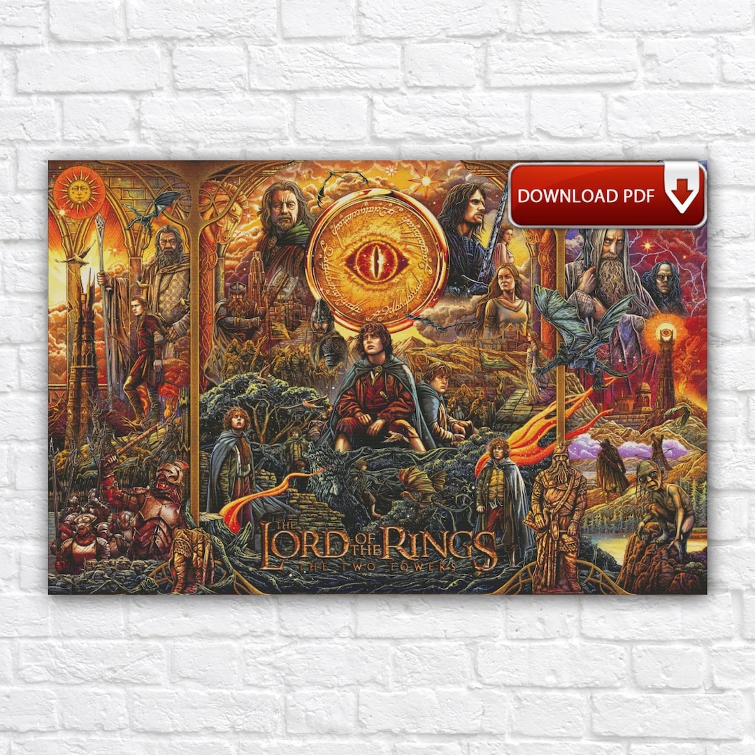 Lord of the Rings Cross Stitch Pattern, the Two Towers Embroidery ...