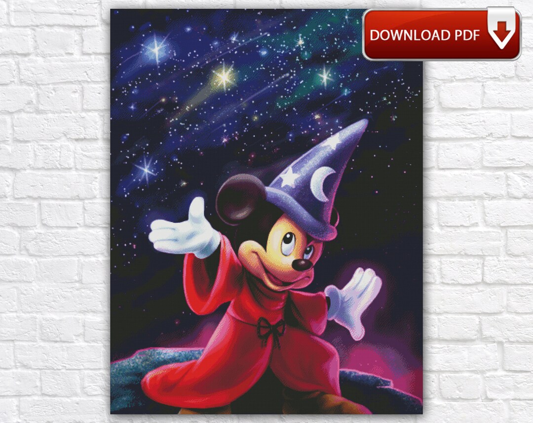 Mickey Mouse Cross Stitch Pattern / Cartoon Cross Stitch Pattern ...
