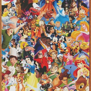 Cartoon Characters Cross Stitch Pattern / Princess Cross Stitch Pattern ...