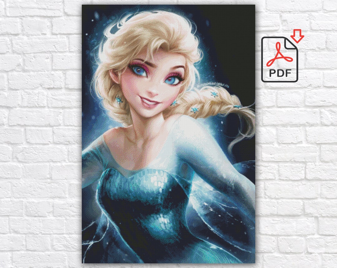Frozen Cross Stitch Pattern / Cartoon Cross Stitch Pattern / Elsa Cross ...