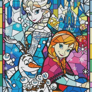 Frozen Cross Stitch Pattern / Frozen Stained Glass Cross Stitch PDF ...