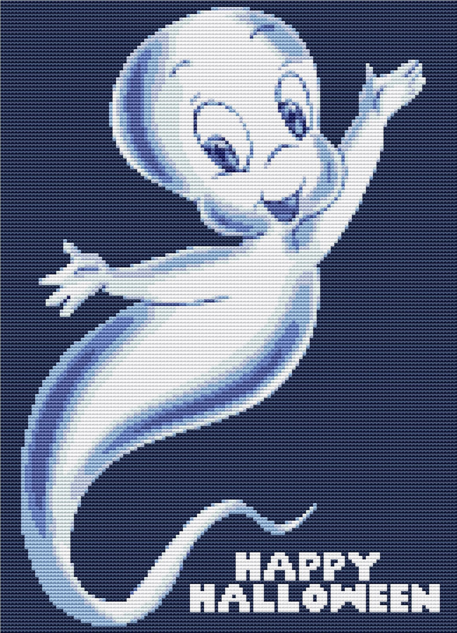 Casper Cross Stitch Pattern / Ghost Cross Stitch Pattern / Halloween ...