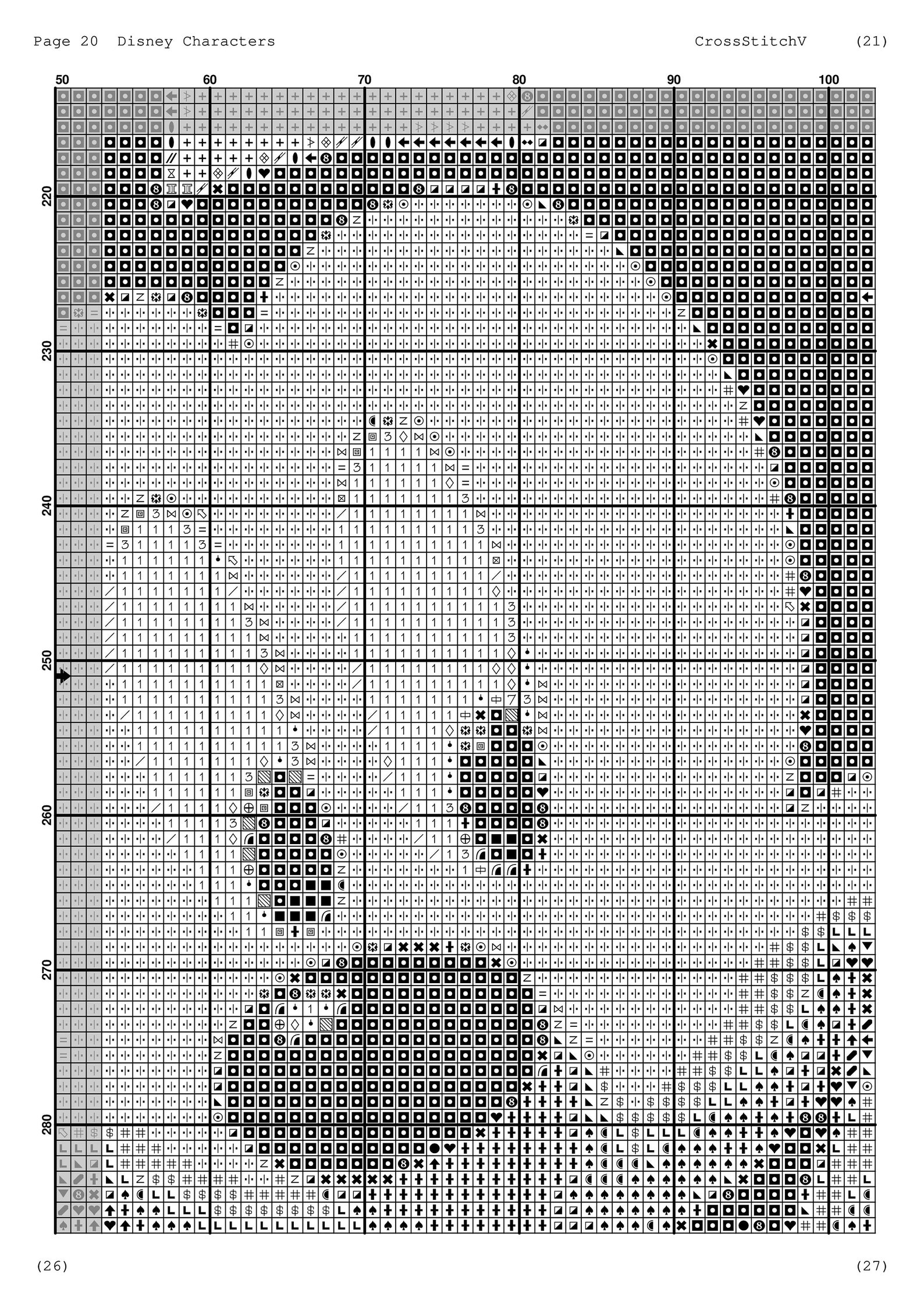 Mickey Mouse Cross Stitch Pattern / Cartoon Characters Counted Cross ...