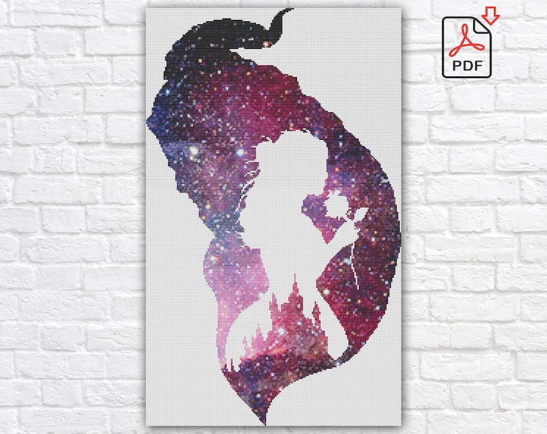 Beauty and the Beast Cross Stitch Pattern / Princess Belle Cross Stitch ...