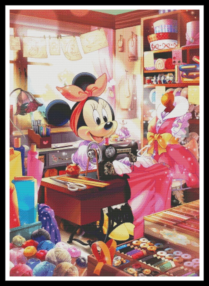 Minnie Mouse Cross Stitch Pattern / Cartoon Cross Stitch Pattern ...