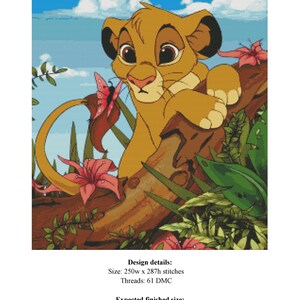 Lion King Cross Stitch Pattern / Simba Cross Stitch Pattern / Mufasa ...