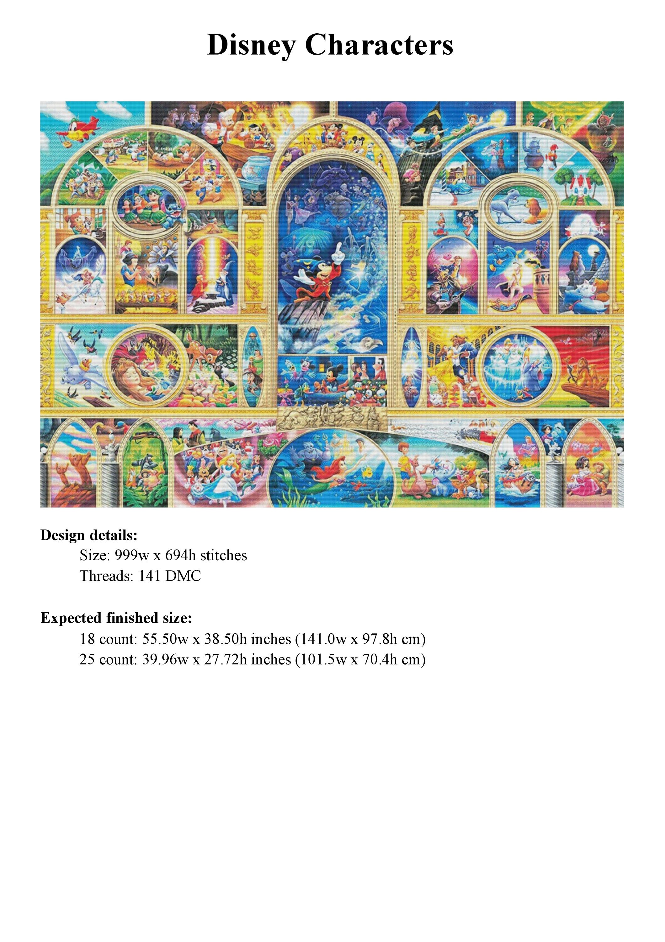 Cartoon Characters Cross Stitch Pattern / Large Cross Stitch Pattern ...