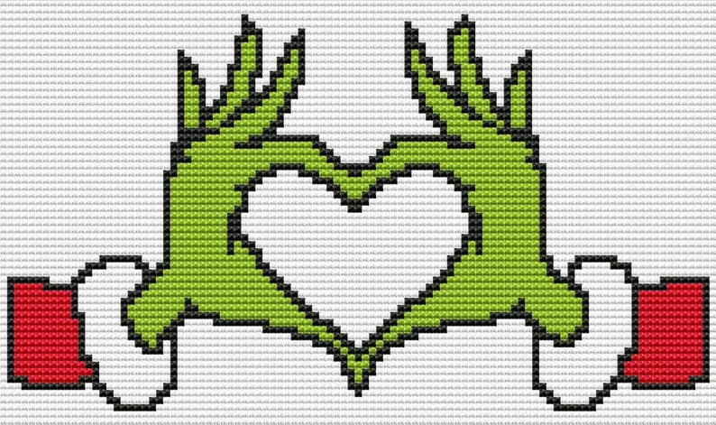 Grinch Cross Stitch Pattern / Christmas Cross Stitch Pattern / Grinch ...