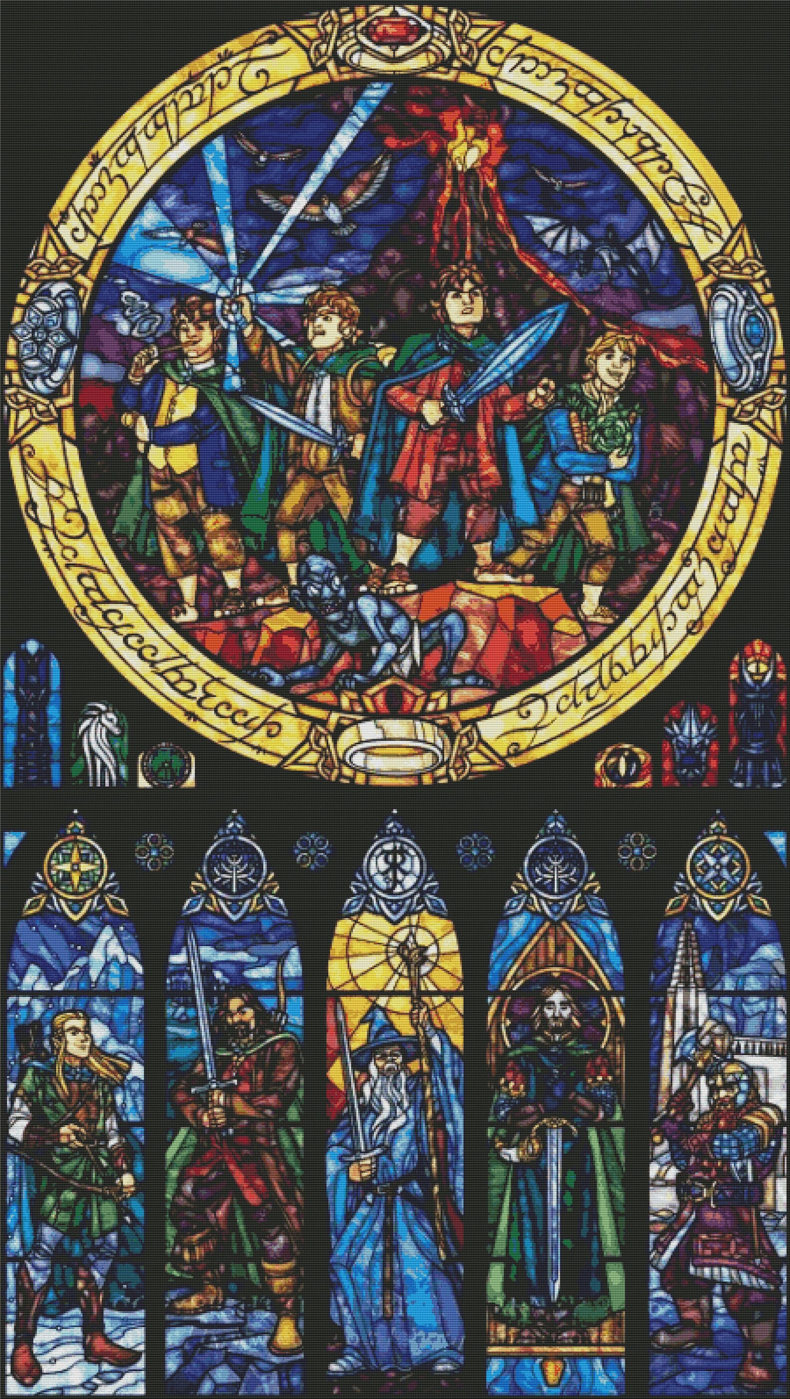 Lord of the Rings Stained Glass Cross Stitch Pattern / Hobbit Movie PDF ...