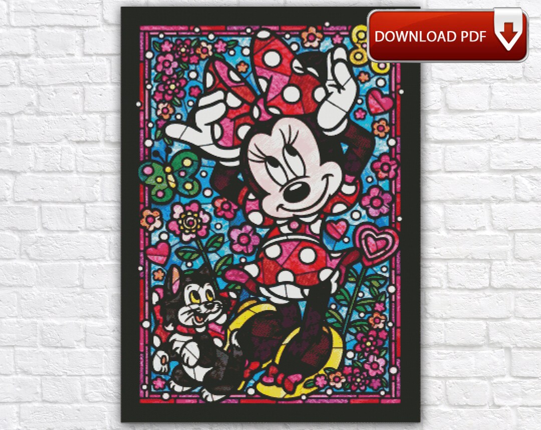 Minnie Mouse Cross Stitch Pattern / Cartoon Cross Stitch Pattern ...