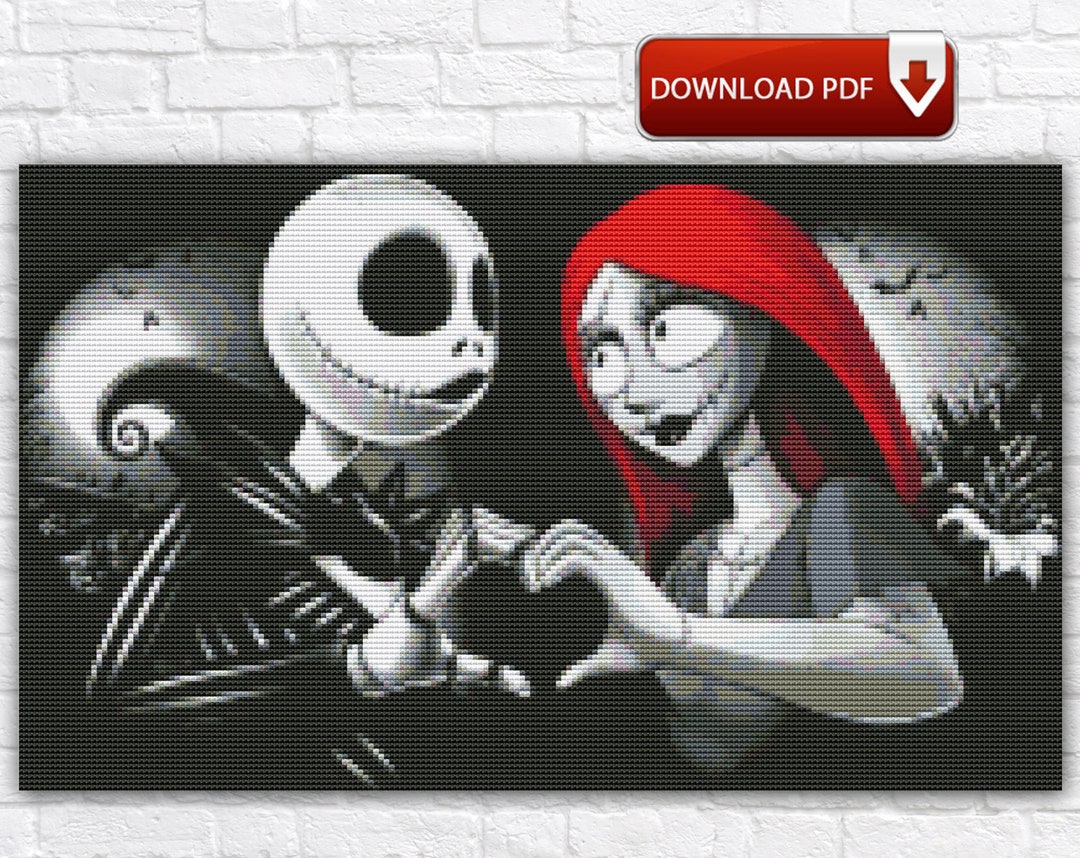 Jack and Sally Cross Stitch Pattern / Nightmare Before Christmas Cross ...