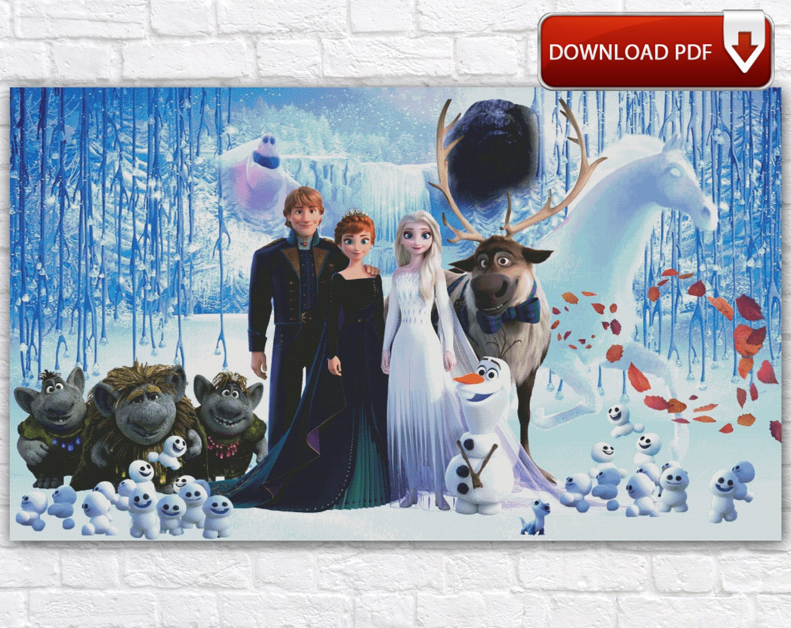 Frozen Cross Stitch Pattern / Cartoon Cross Stitch Pattern / Elsa and ...