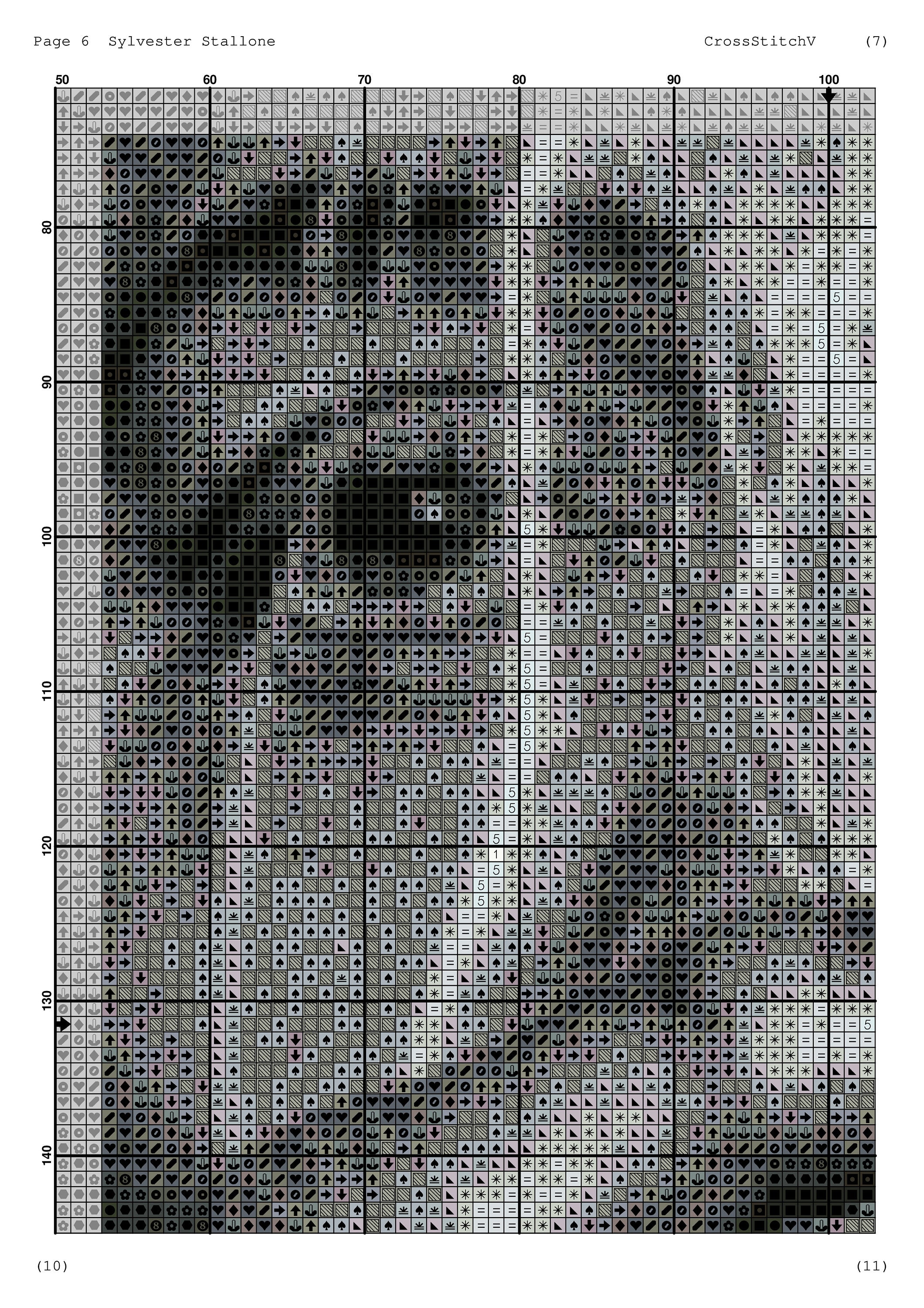 Sylvester Stallone Cross Stitch Pattern / Rambo Cross Stitch Pattern ...