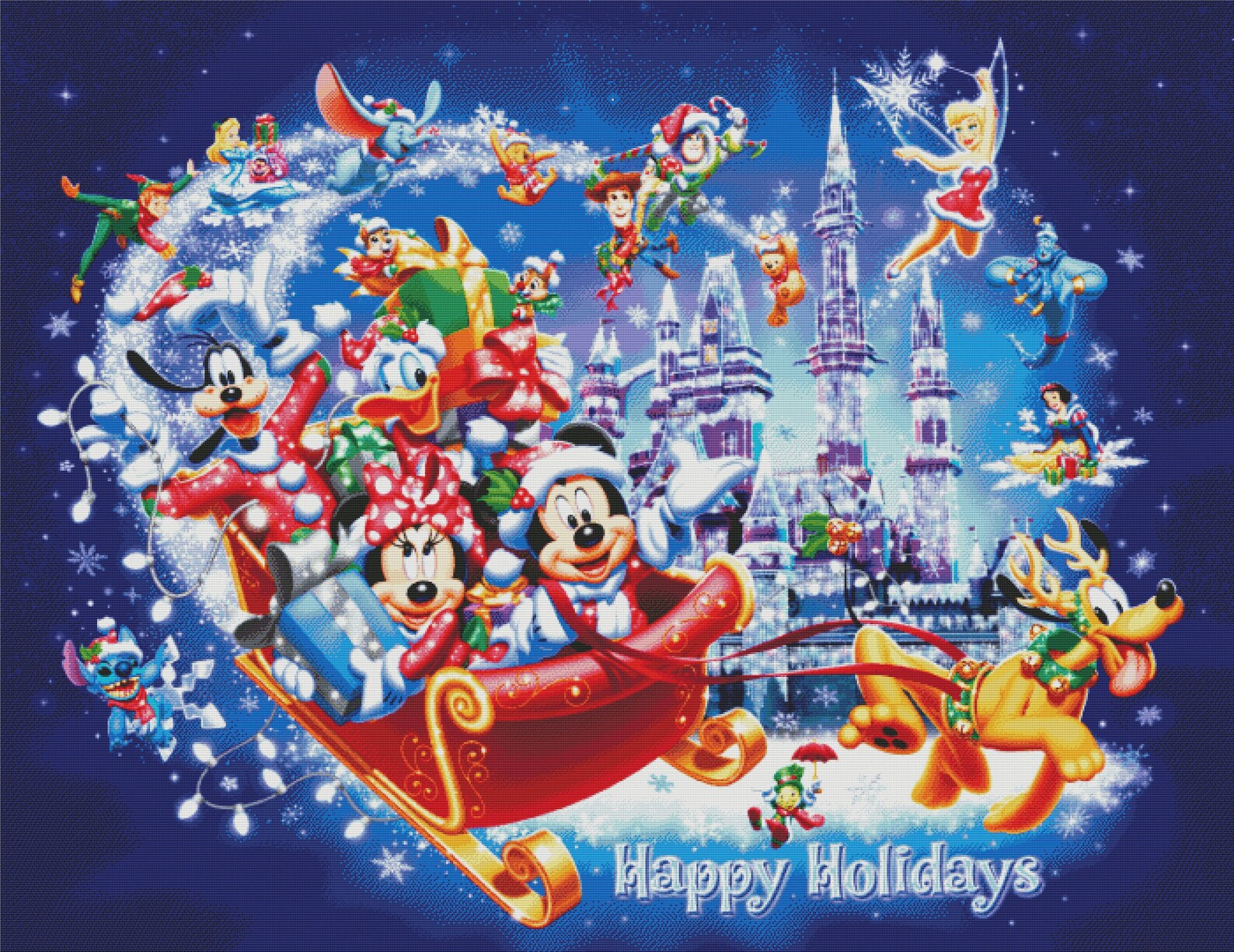 Mickey Mouse Cross Stitch Pattern / Christmas Cross Stitch Pattern ...