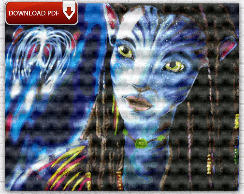 Avatar Cross Stitch Pattern / Avatar Cross Stitch Chart / Pandora Na'vi ...