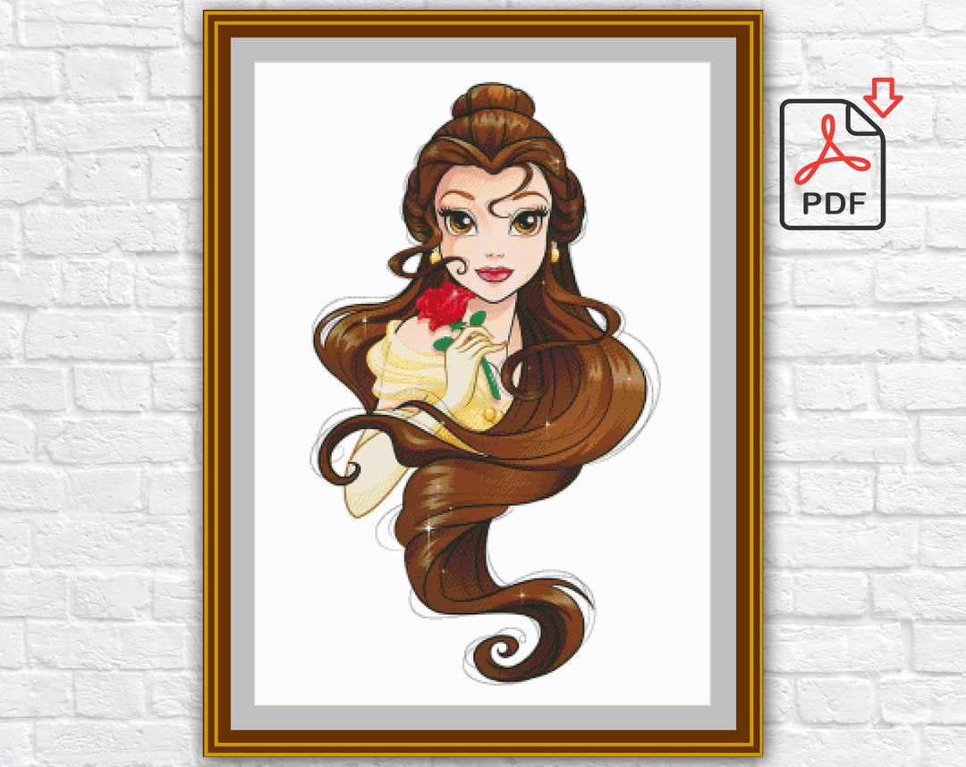 Beauty and the Beast Cross Stitch Pattern / Princess Belle Cross Stitch ...