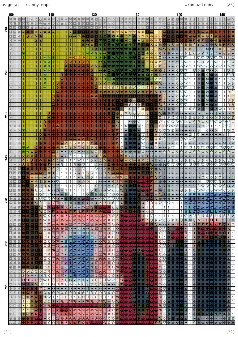 Cartoon Cross Stitch Pattern / Cartoon Map Cross Stitch Pattern ...