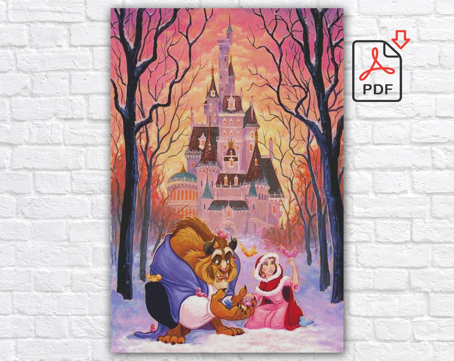 Beauty and the Beast Cross Stitch Pattern: Princess Belle (PDF Pattern ...