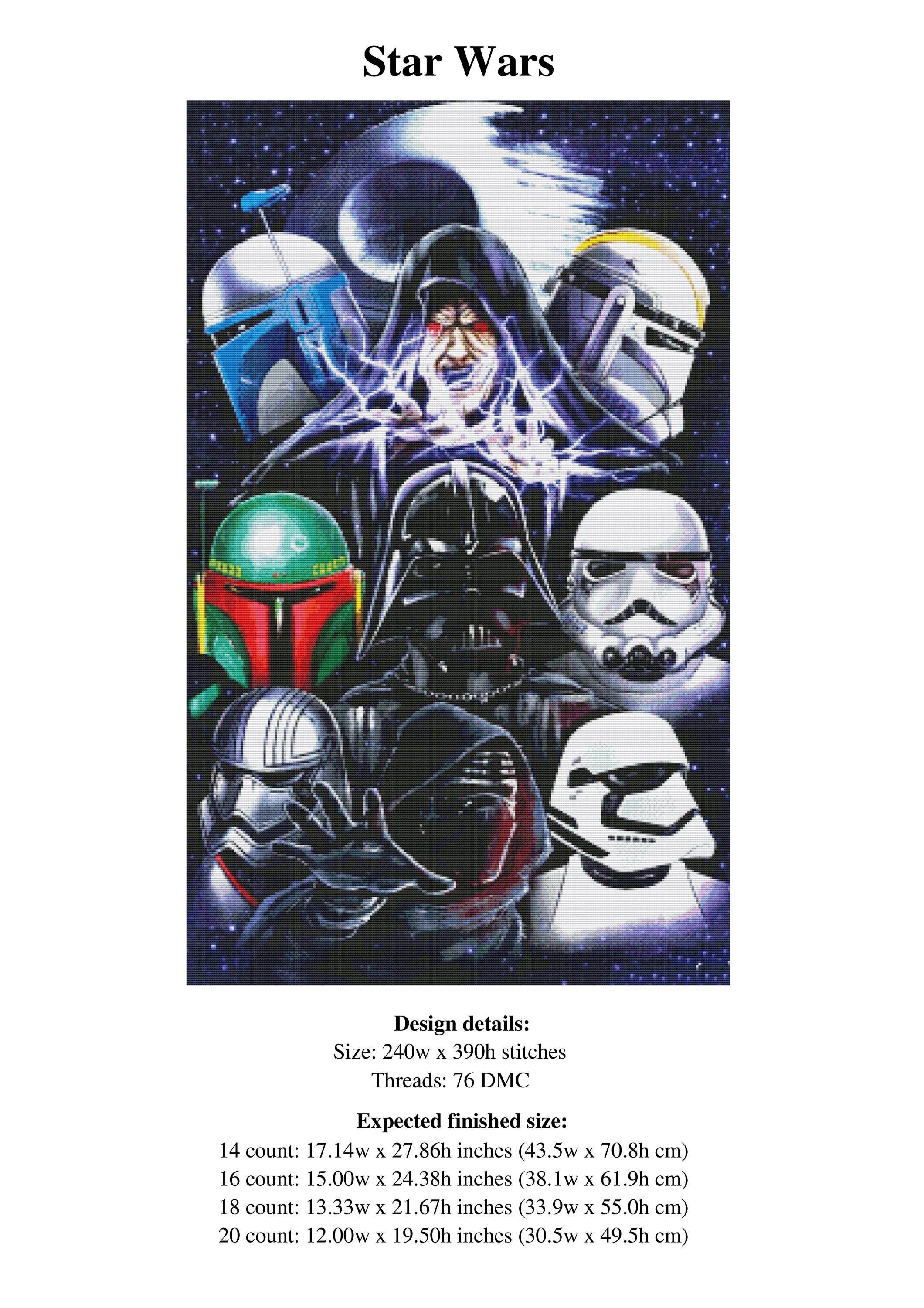 Star Wars Cross Stitch Pattern / Darth Vader Cross Stitch Pattern ...