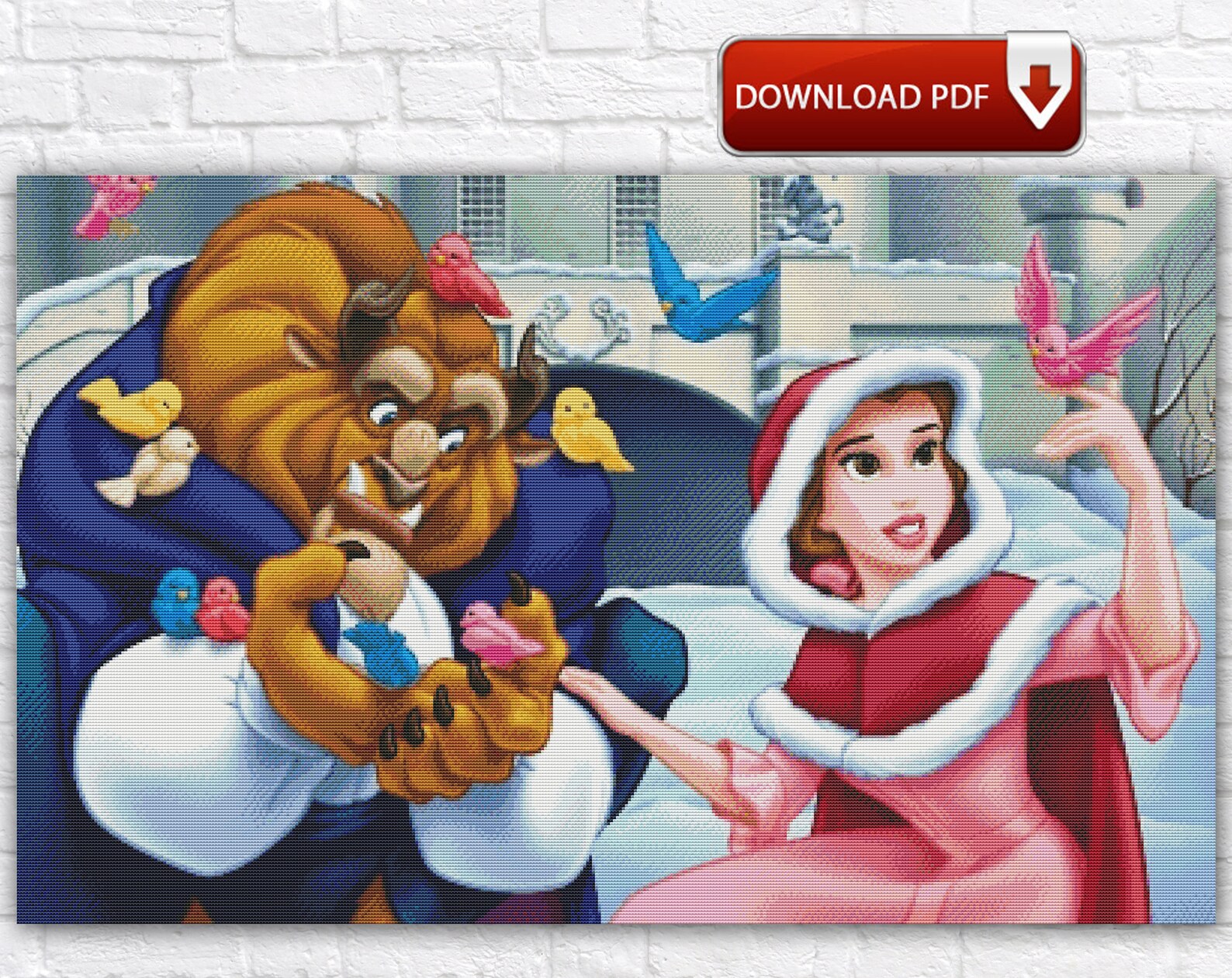 Beauty and the Beast Cross Stitch Pattern / Princess Belle Cross Stitch ...