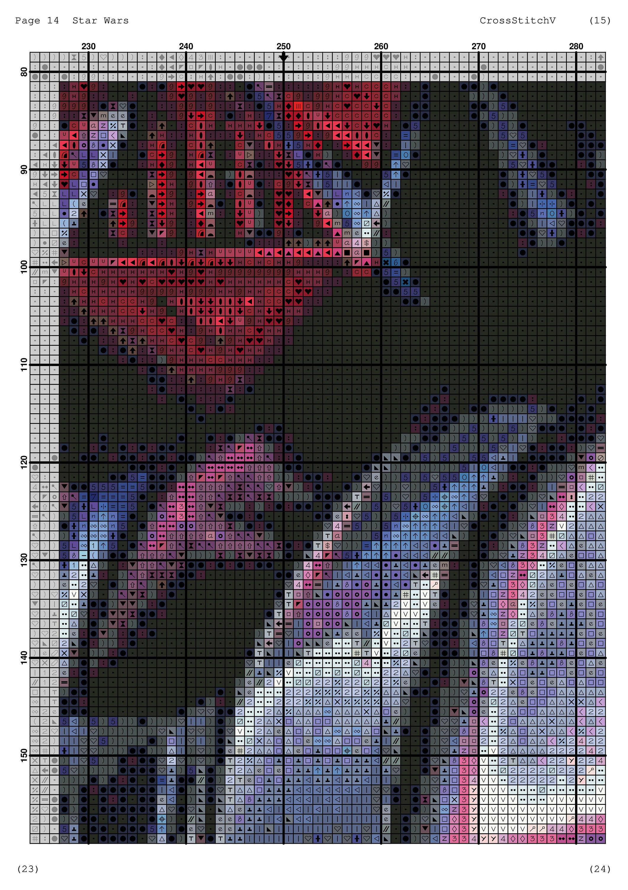 Star Wars Cross Stitch Pattern / Darth Vader Cross Stitch Pattern ...