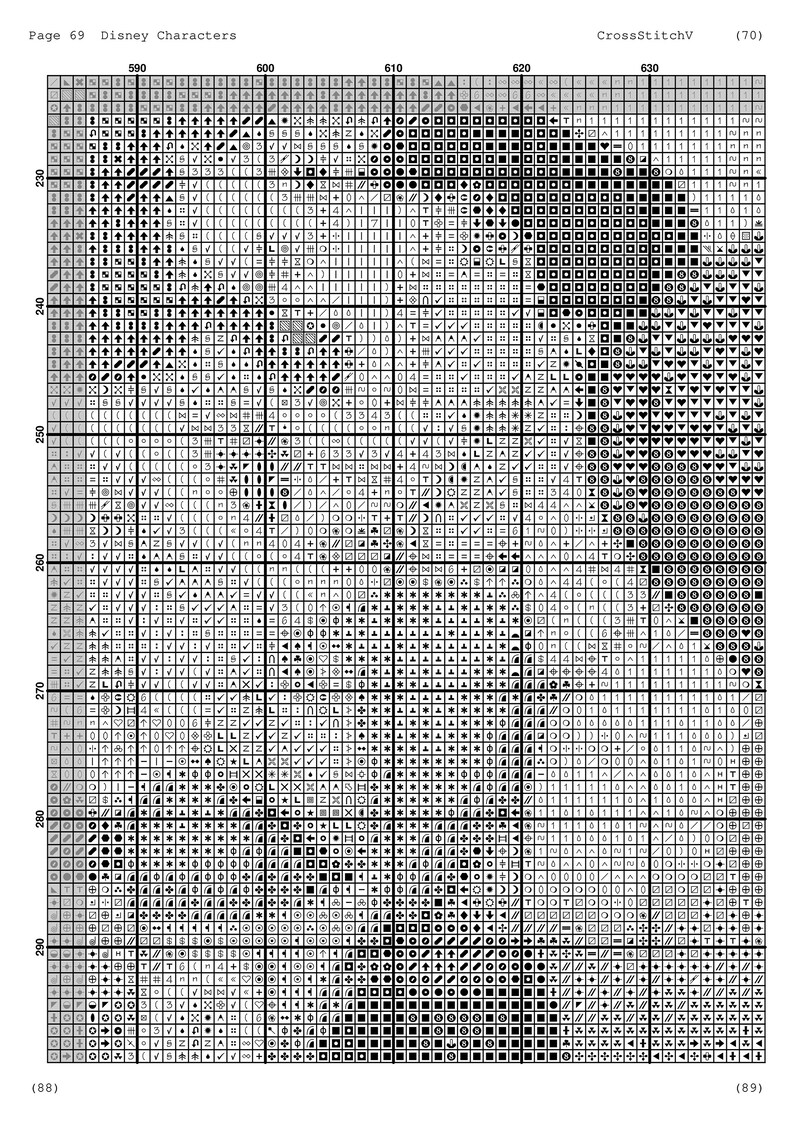 Cartoon Characters Cross Stitch Pattern / Large Cross Stitch Pattern ...