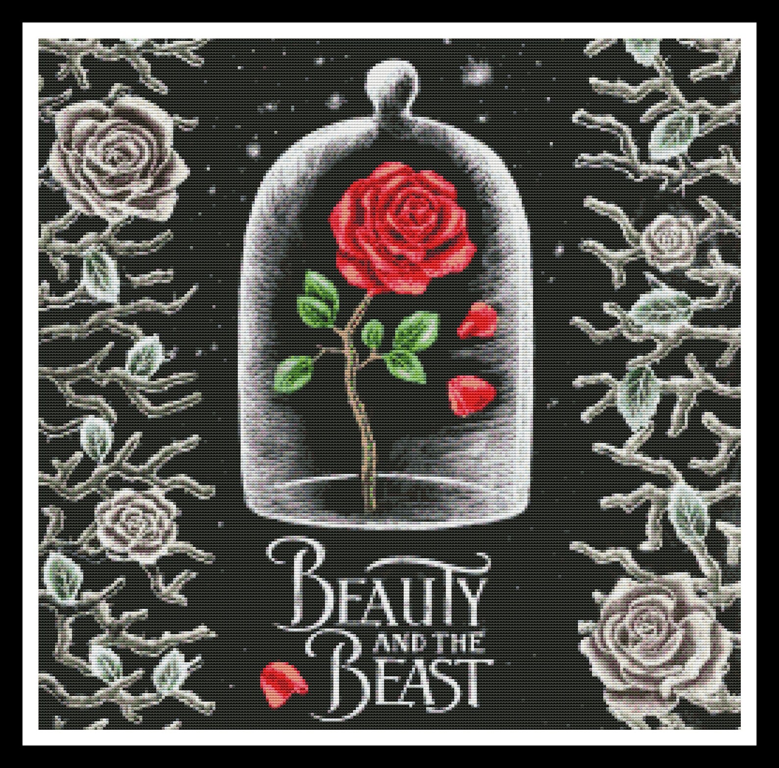 Beauty and the Beast Cross Stitch Pattern / Princess Belle Cross Stitch ...