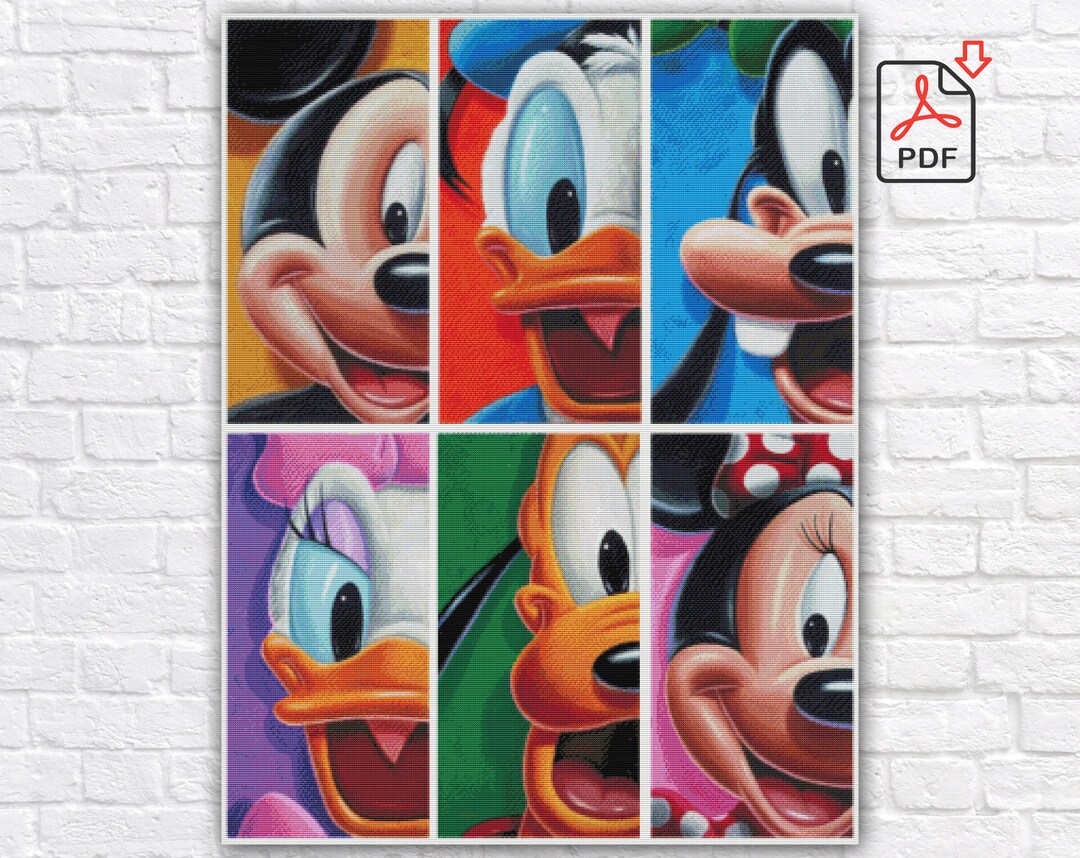 Cartoon Cross Stitch Pattern / Mickey Mouse Cross Stitch Pattern ...
