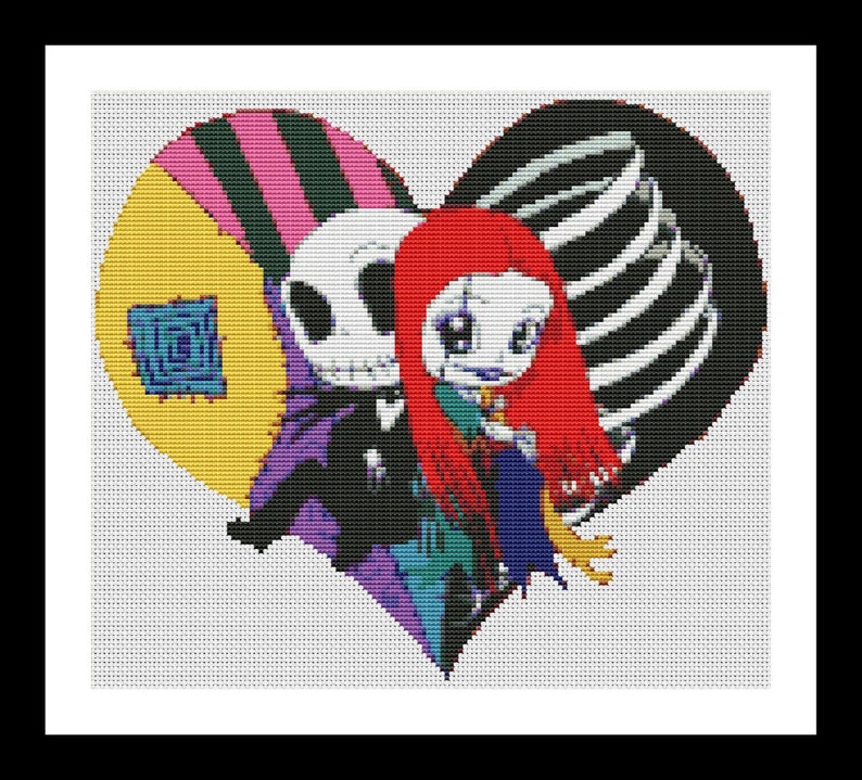 Jack and Sally Cross Stitch Pattern / Nightmare Before Christmas Cross ...