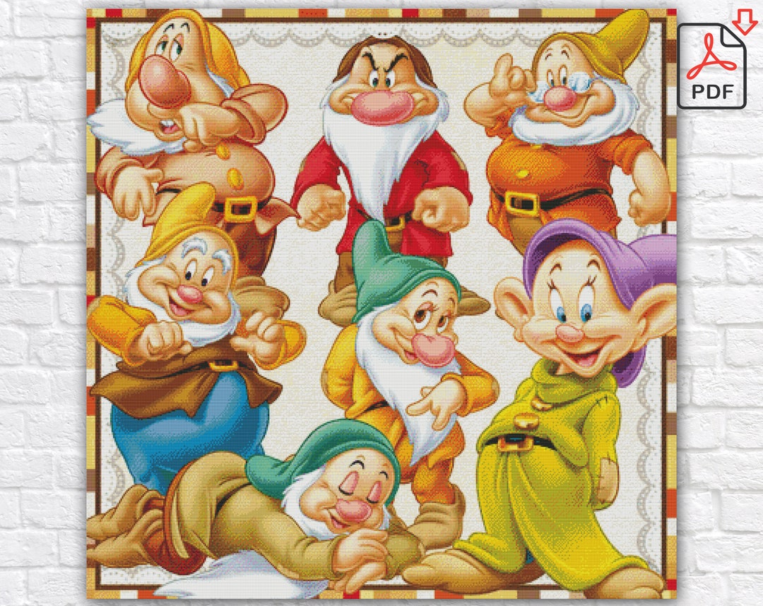 Snow White Cross Stitch Pattern / 7 Dwarfs Cross Stitch Pattern ...