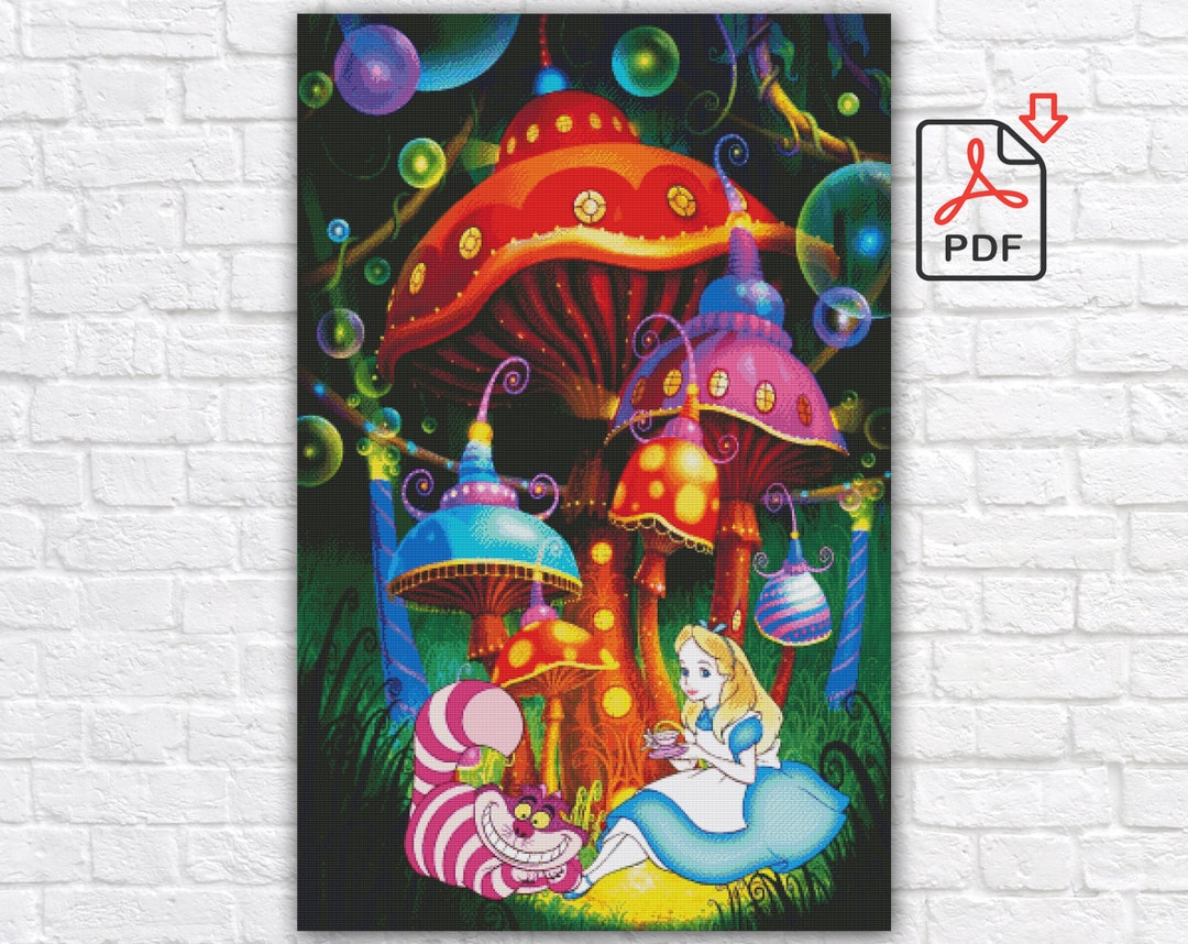 Alice in Wonderland Cross Stitch Pattern / Cheshire Cat Cross Stitch ...