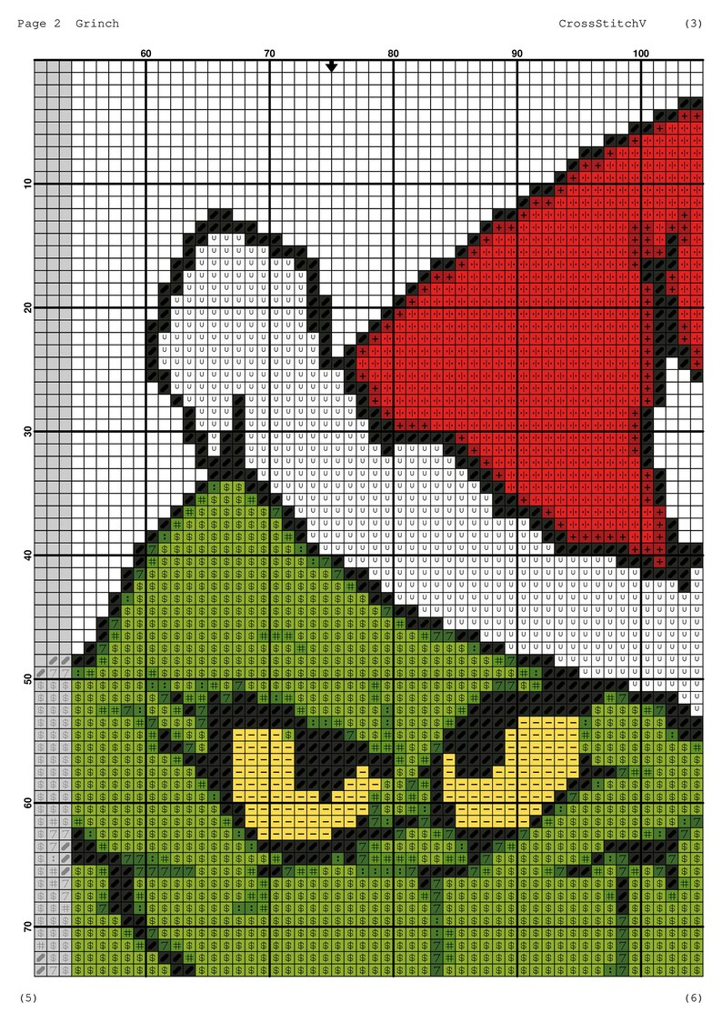Grinch Cross Stitch Pattern, Christmas Embroidery PDF Chart, Instant ...