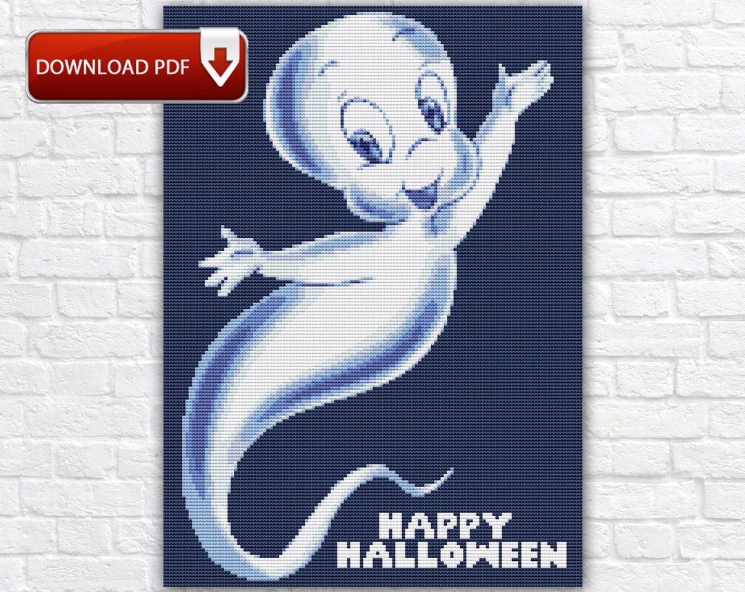 Casper Cross Stitch Pattern / Ghost Cross Stitch Pattern / Halloween ...