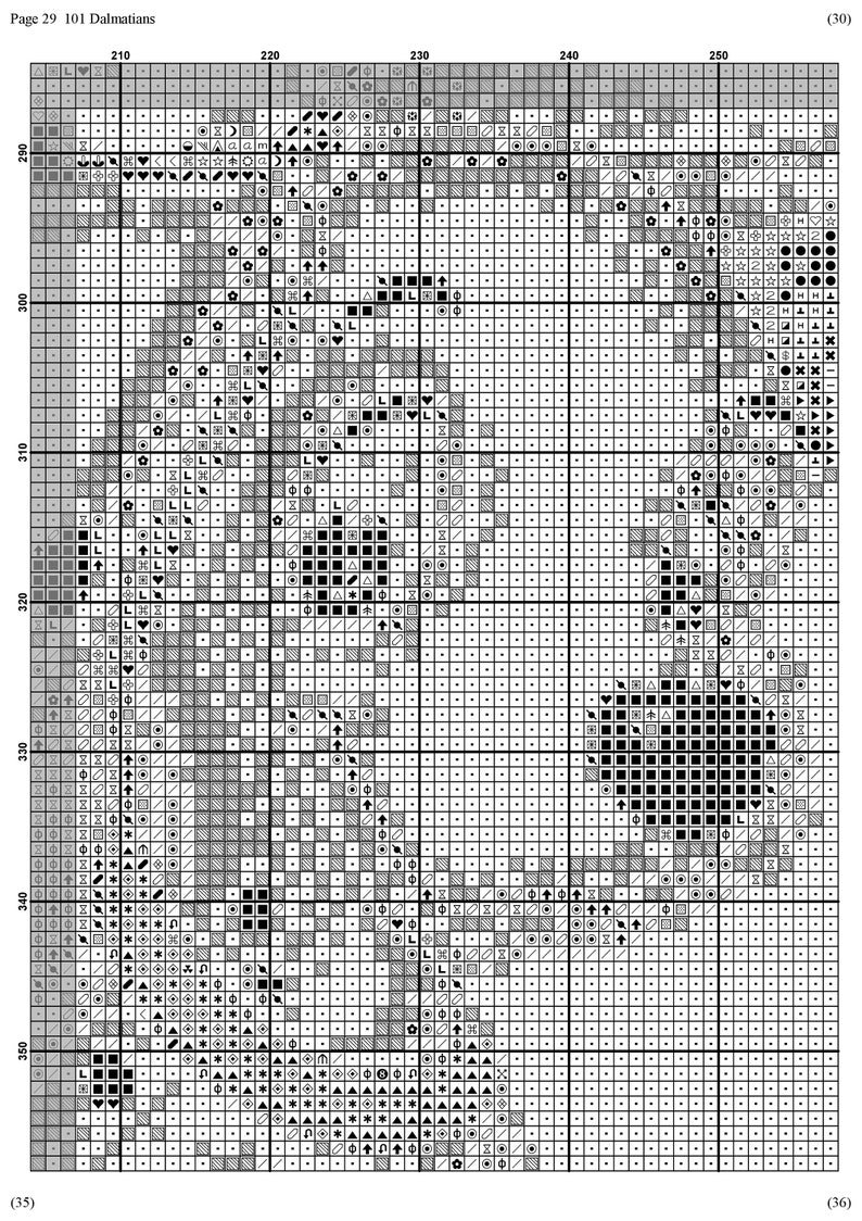 101 Dalmatians Cross Stitch Pattern / Dalmatians PDF Cross Stitch Chart ...