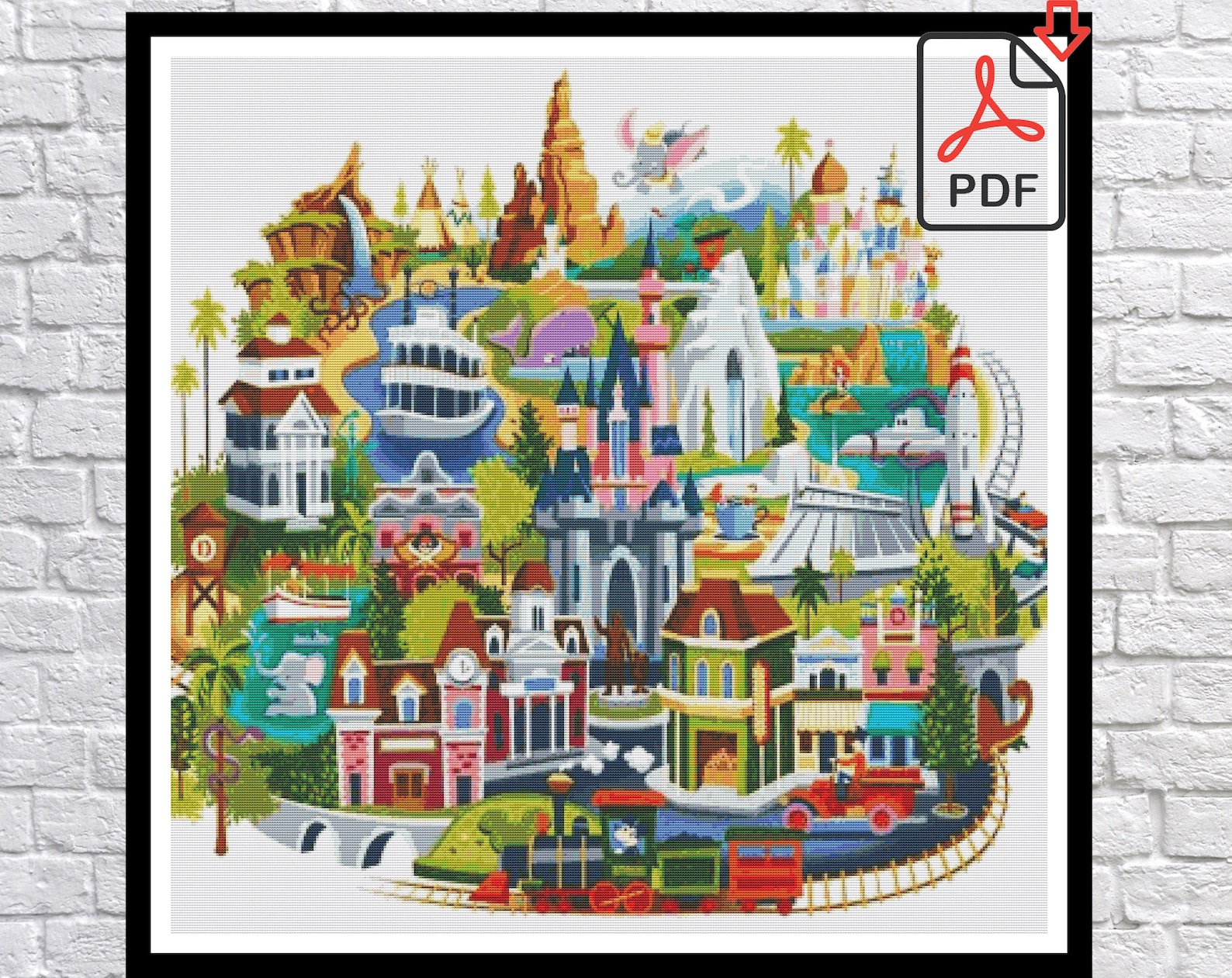 Cartoon Cross Stitch Pattern / Cartoon Map Cross Stitch Pattern ...